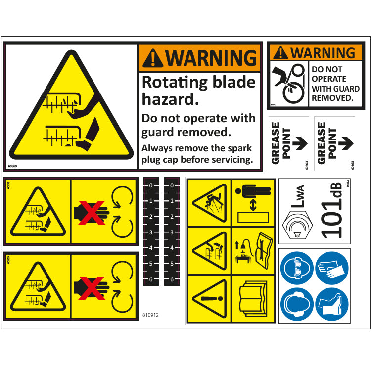 810912 - LS42 & LS52 Lawn Scarifier Sticker Set – Tracmaster Ltd