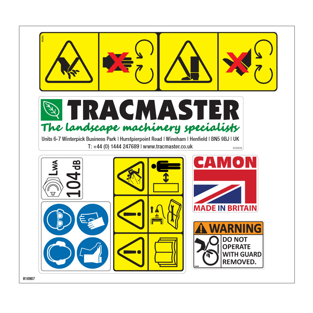 810907 - LA25B1 Sticker Set – Tracmaster Ltd
